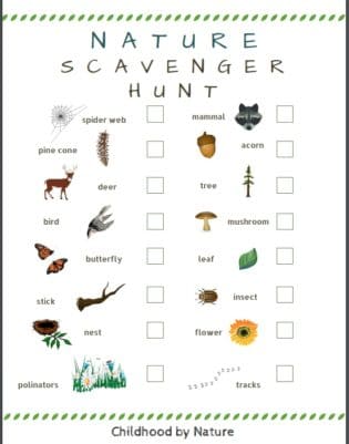 How to Set up a Nature Scavenger Hunt - Childhood By Nature